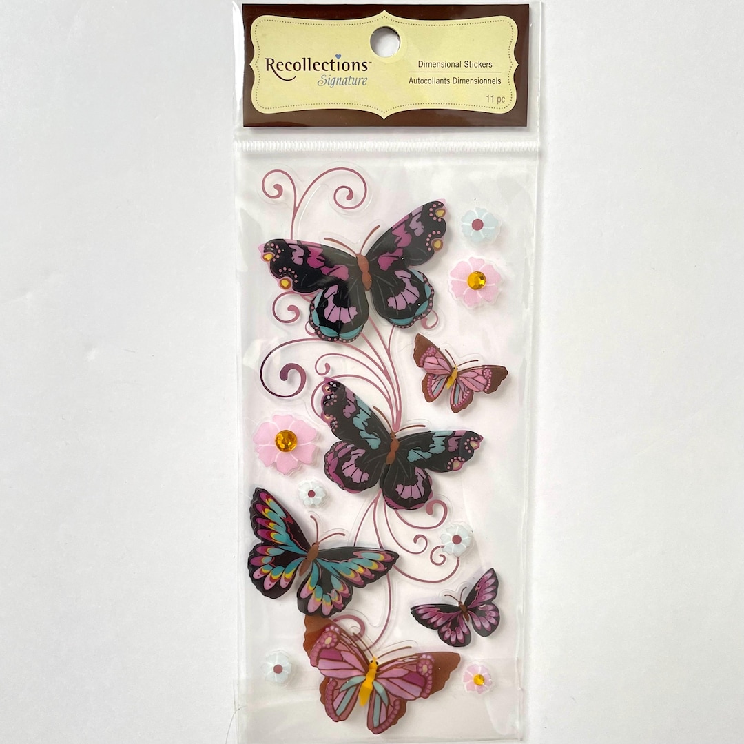 Recollections Butterfly Dimensional Stickers 11 Pc | Butterflies, Gems ...