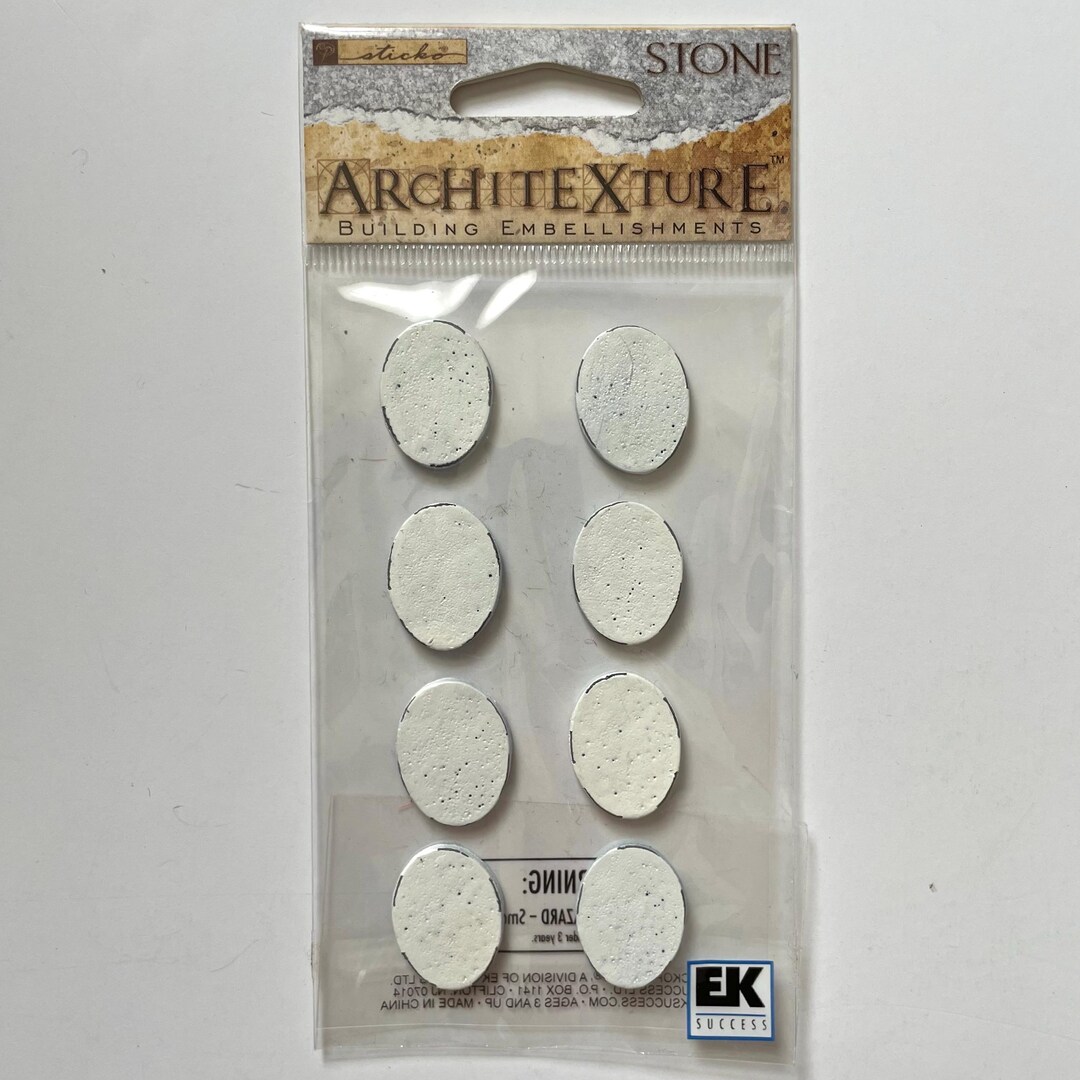 Sticko Architexture Building Embellishments Classical Stone White Oval Tiles 8 Pc Architecture ...