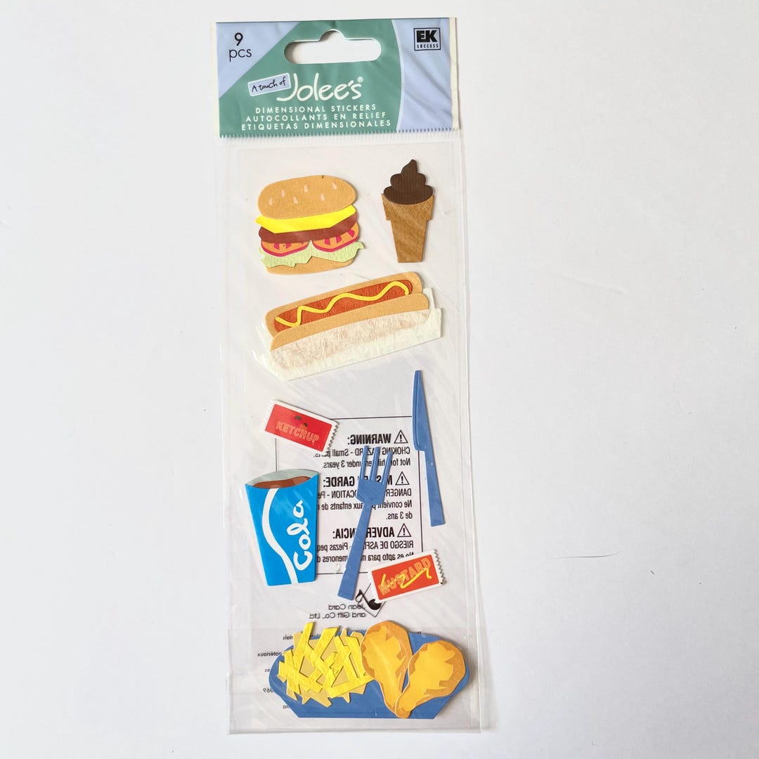 A Touch of Jolee's Fast Food 9 Pc Dimensional Stickers | Hamburger, Hot ...