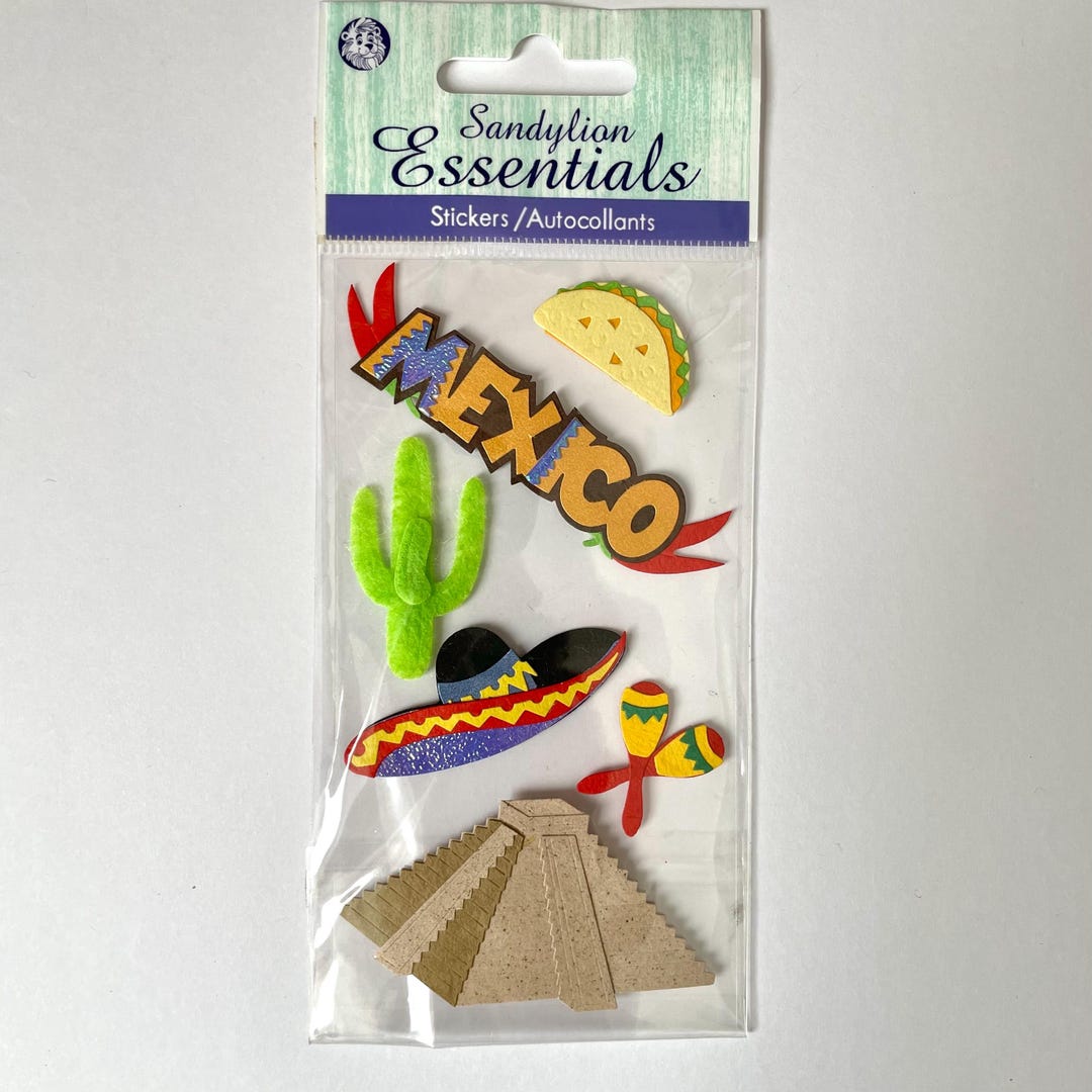 Sandylion Essentials Mexico Dimensional Stickers 6 Pc | Travel, Cactus ...