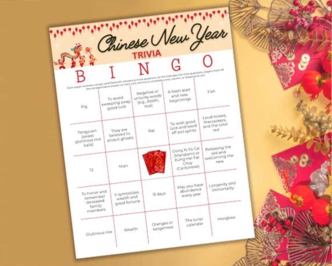 Printable Chinese New Year Trivia Bingo Game – Lunar New Year Party ...