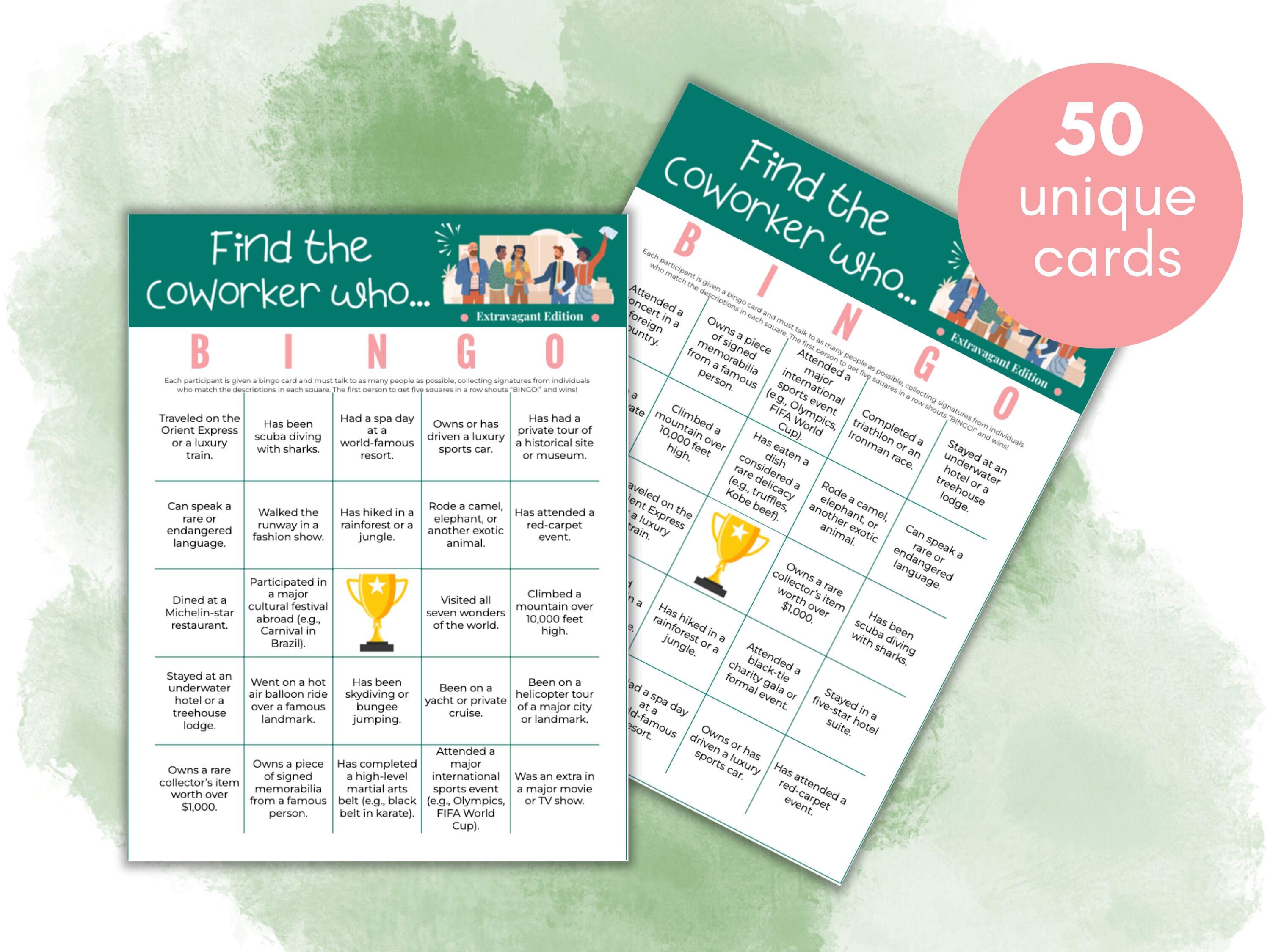 Coworker Bingo Game - Fun Team Building Icebreaker for Office Events ...