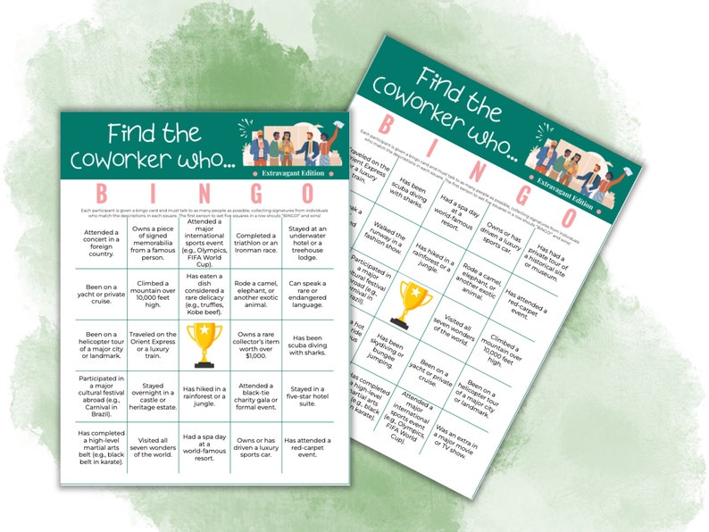 Coworker Bingo Game - Fun Team Building Icebreaker for Office Events ...