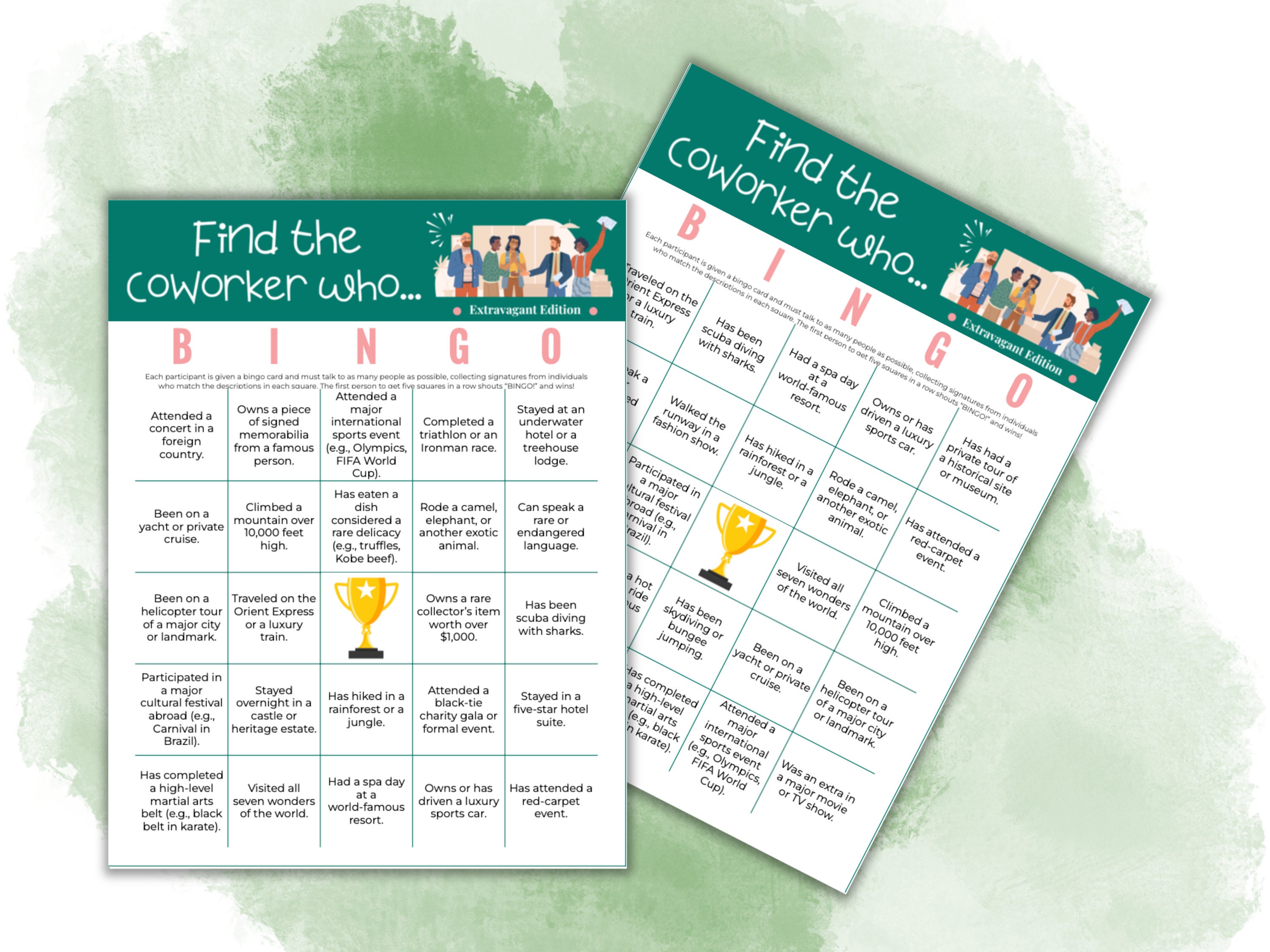 Coworker Bingo Game - Fun Team Building Icebreaker for Office Events ...