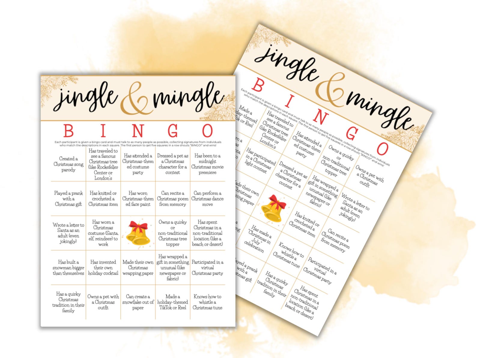 Christmas Jingle and Mingle Bingo Game – Printable Holiday Party ...