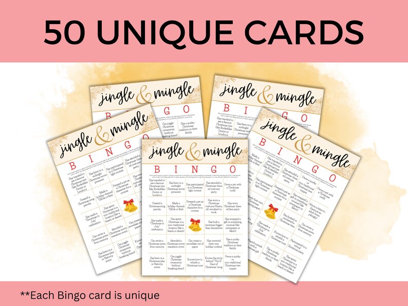 Christmas Jingle and Mingle Bingo Game – Printable Holiday Party ...