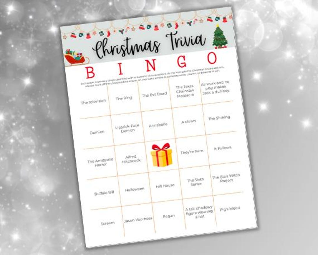 Christmas Trivia Bingo for Adults | Fun Holiday Party Game | Christmas ...
