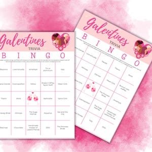 Galentine's Day Trivia Bingo Game - Fun Printable Party Activity for ...