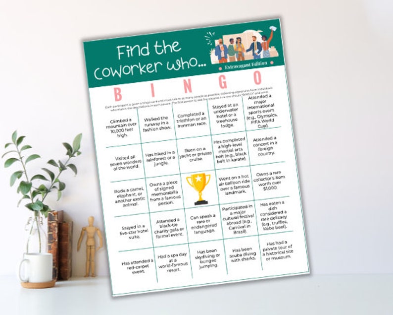 Coworker Bingo Game - Fun Team Building Icebreaker for Office Events ...