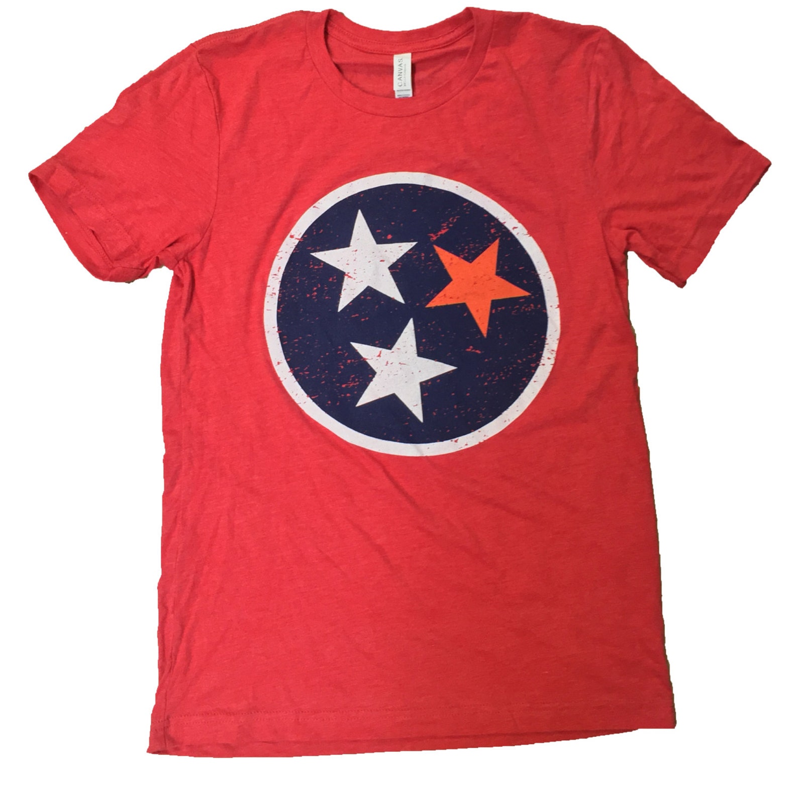 Tennessee Flag With Orange Tri-star - Etsy
