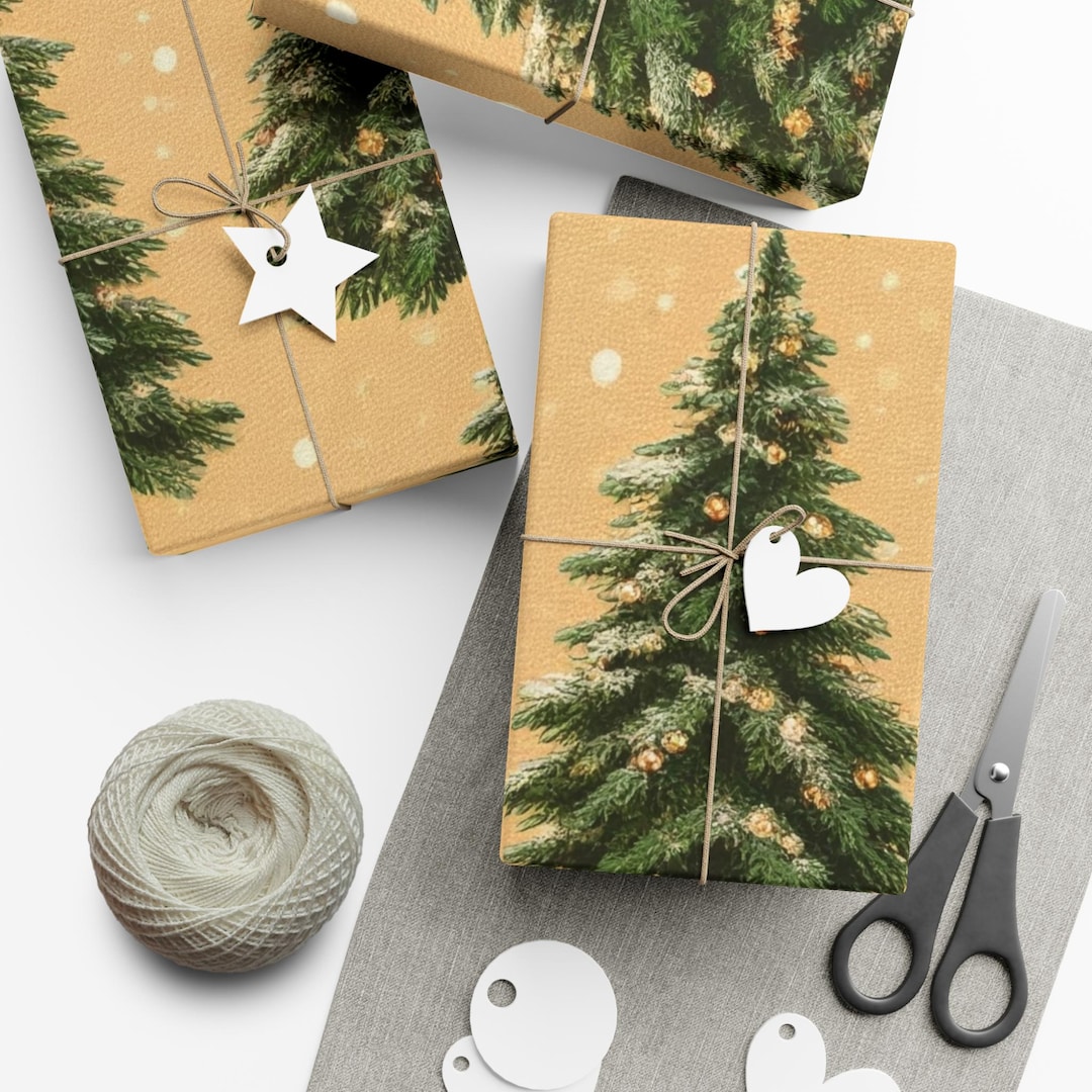 Gift Wrap Papers, Christmas Tree Design, Holiday Wrapping Sheets ...