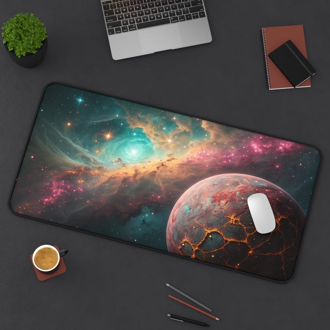 Galaxy Star Desk Mat, Space Mouse Pad, Celestial Office Accessories ...
