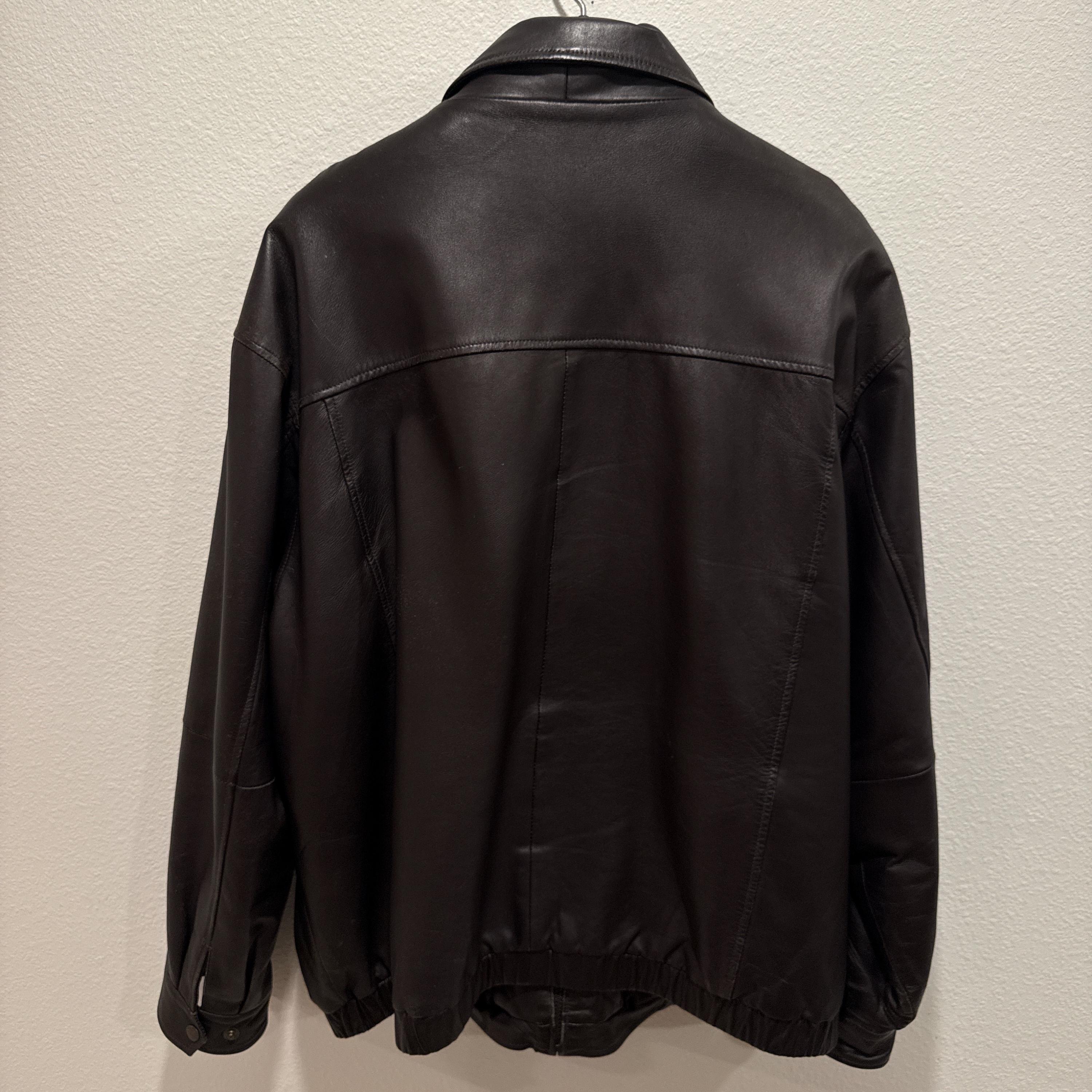 Vintage William Barry Black Leather Bomber Jacket – Size XXL, Made in ...