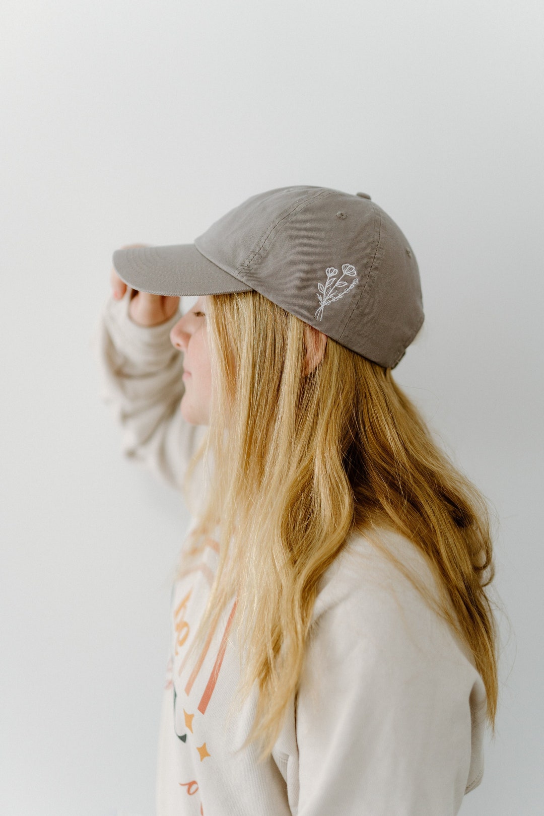 Dad Hat With Side Floral Design - You Choose Hat Color! - Etsy