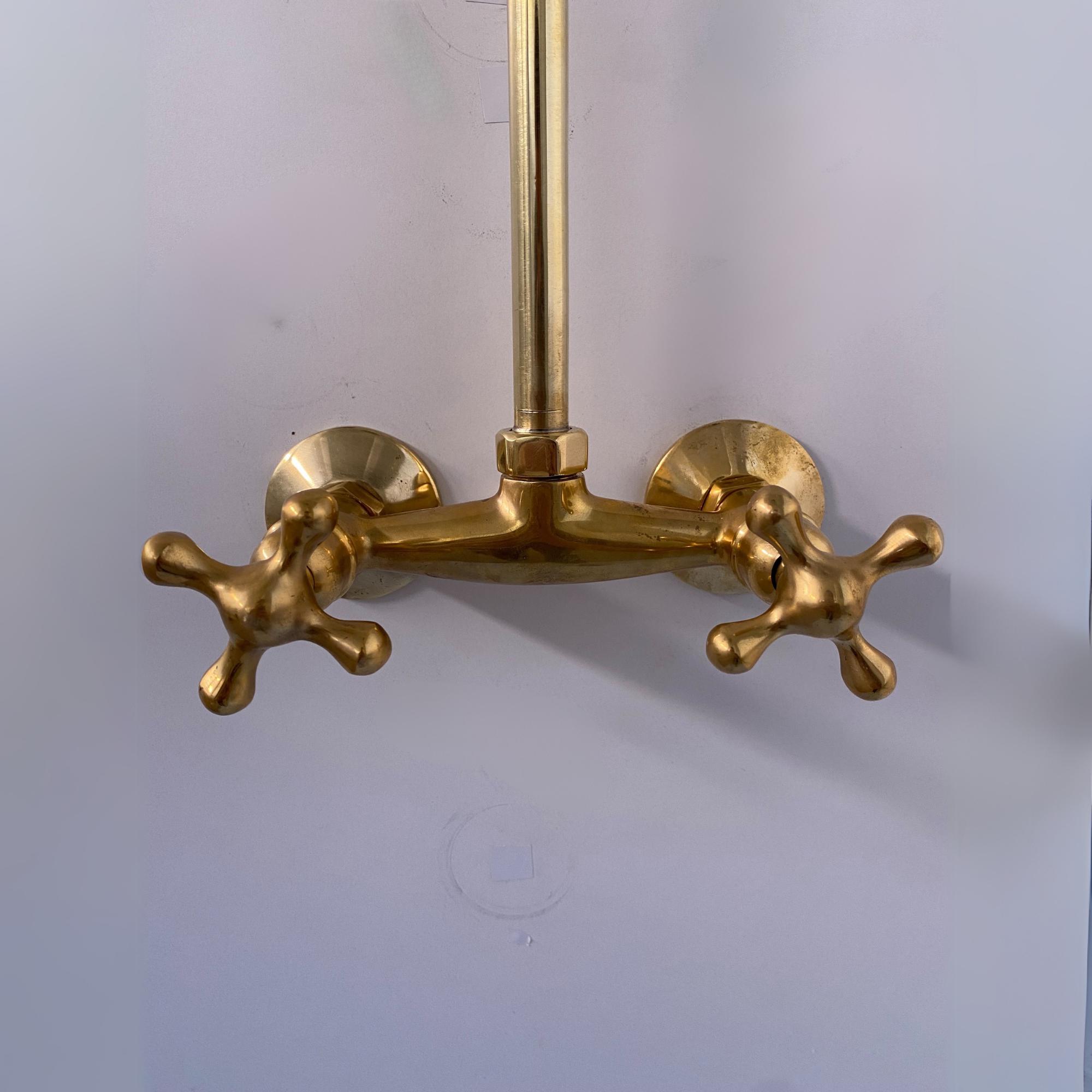 Vintage Brass Shower Fixture | Wall-mounted Rainfall Shower Set ...