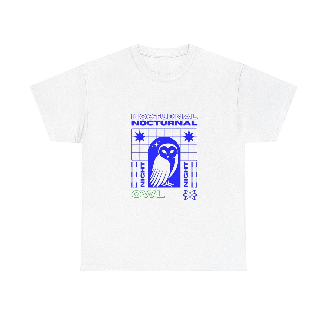 Nocturnal Owl Graphic Tee: Night Vibes Streetwear Shirt - Etsy