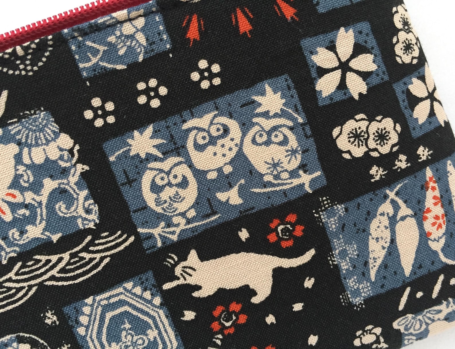 Wagara Zipper Pouch/coin Purse or Pencil Case - Traditional Japanese ...