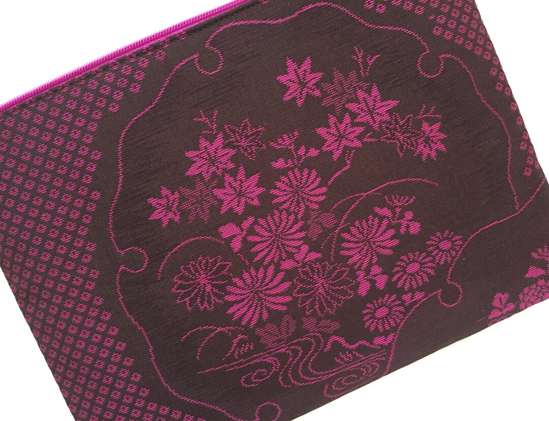 Kimono Zipper Pouch 6”x9” - Made From a Vintage Omeshi Kimono ...
