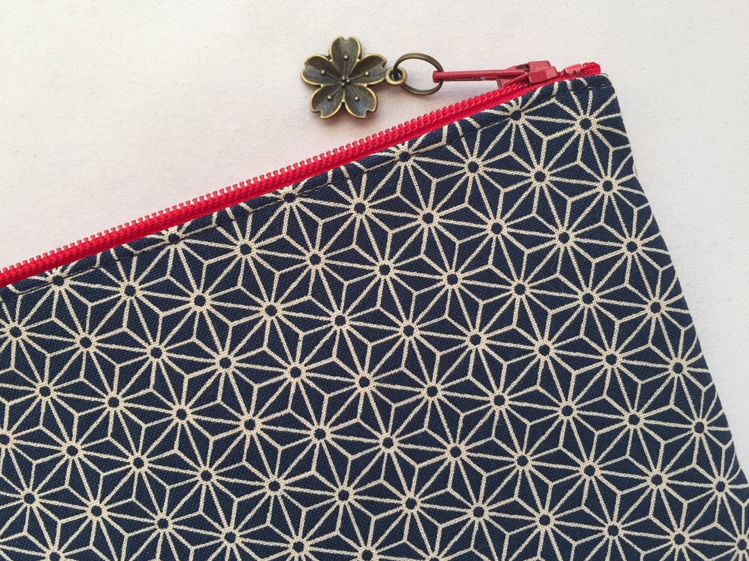 Japanese Traditional Geometric Patterned Zipper Pouch / Pencil Case 4x8 ...