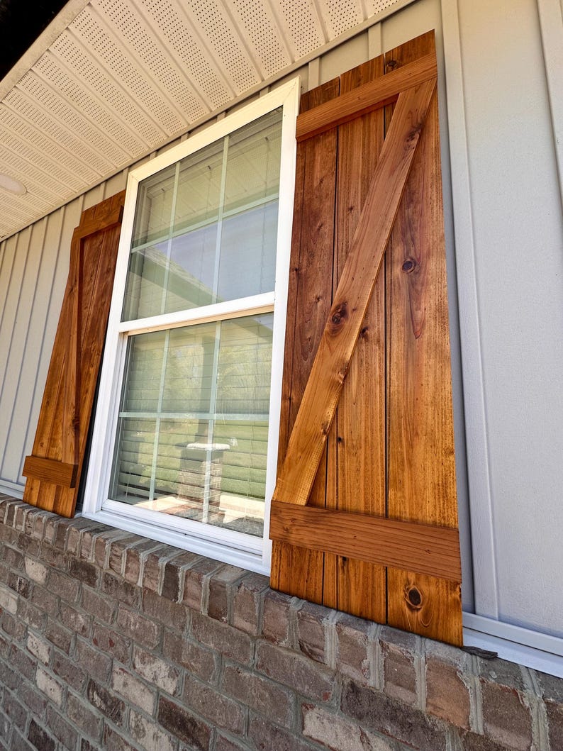 Custom Cedar Board and Batten Shutters: Farmhouse Rustic Style - Etsy