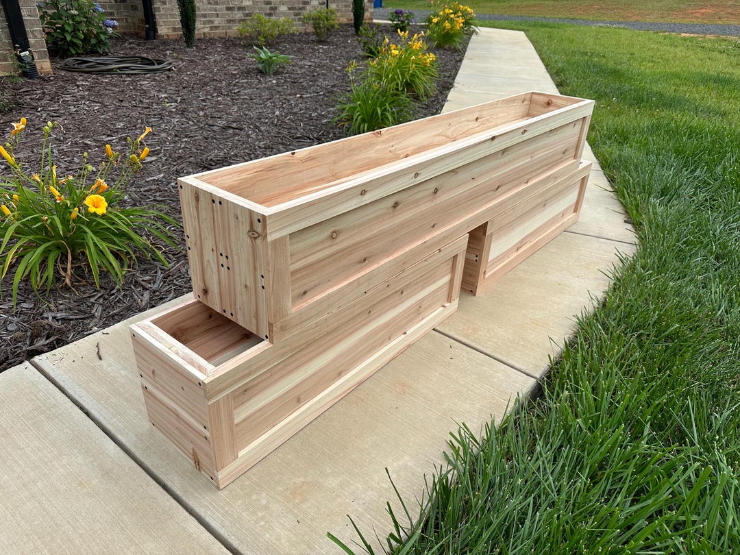 Large Modern Cedar Window Planter Box: Handcrafted Flower Box - Etsy