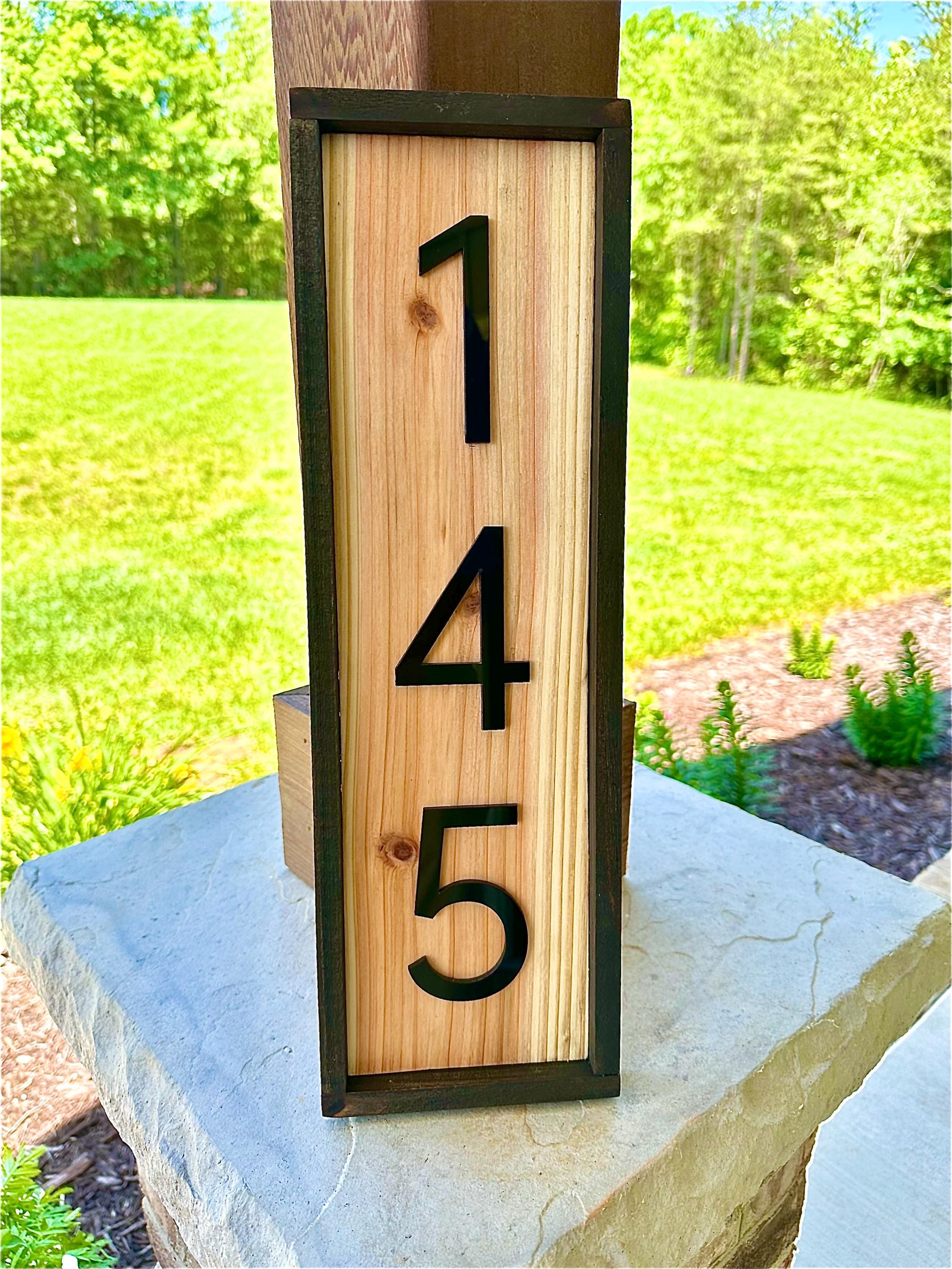 Cedar House Number Sign: Personalized Modern Address Plaque - Etsy
