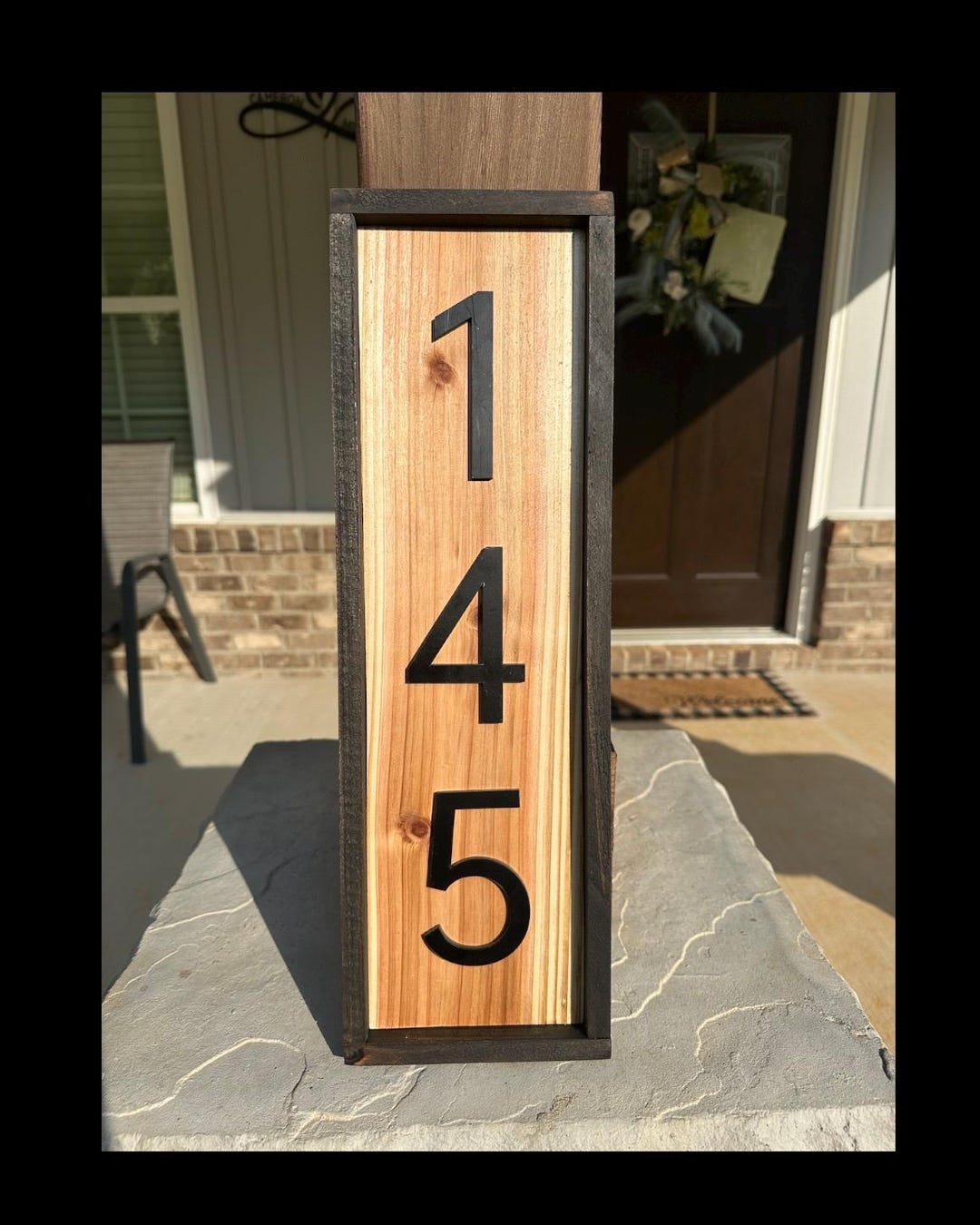 Cedar House Number Sign: Personalized Modern Address Plaque - Etsy