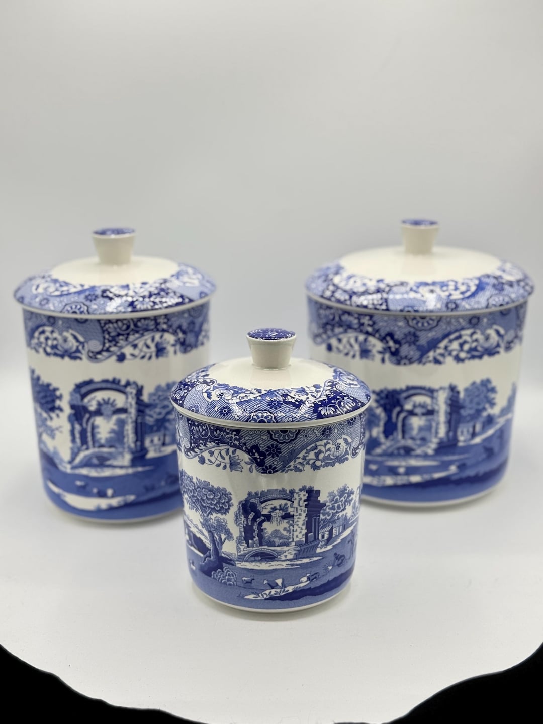 Spode Blue Italian Canister Set (3) – Vintage NOS, New in Box ...