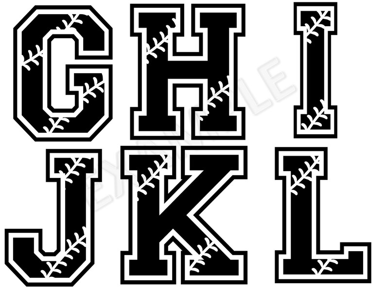 Baseball Letters With Stitches - Etsy