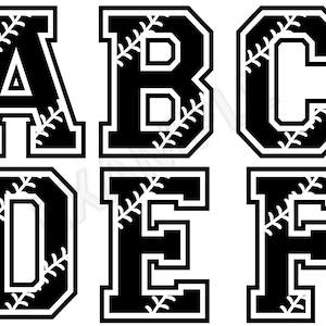 Baseball Letters With Stitches - Etsy