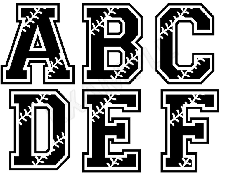 Baseball Letters With Stitches - Etsy