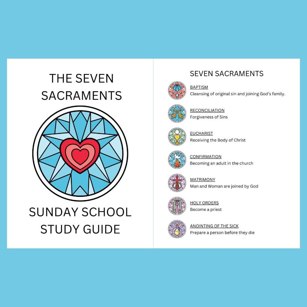 Seven Sacraments Study Guide | Sunday School Lesson | Coloring Pages ...