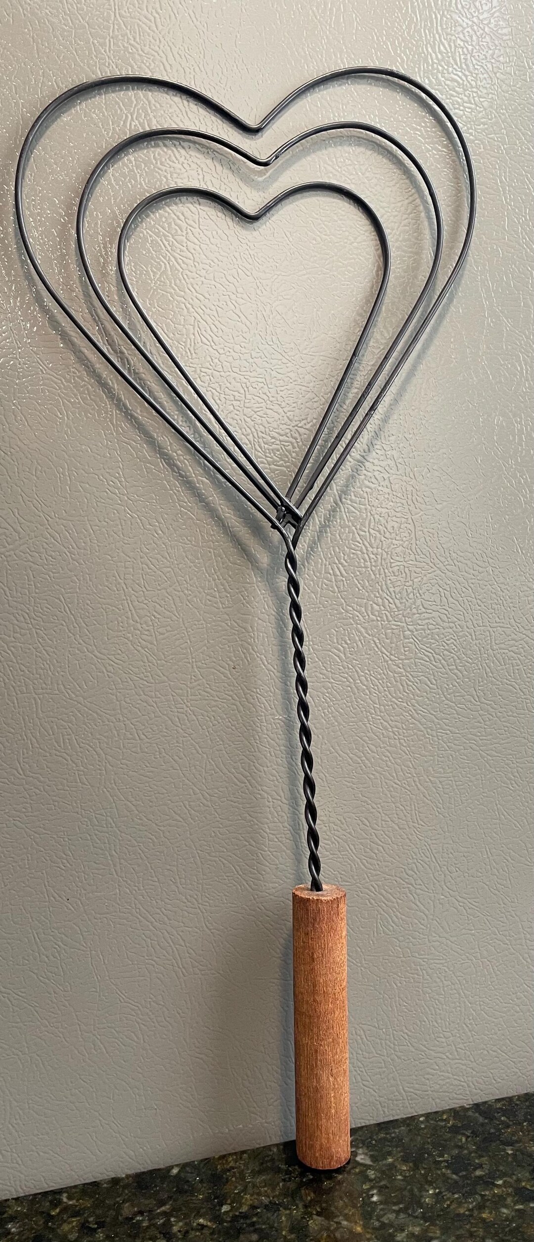 Vintage Triple Heart Wire Rug Beater With Wood Handle - Etsy