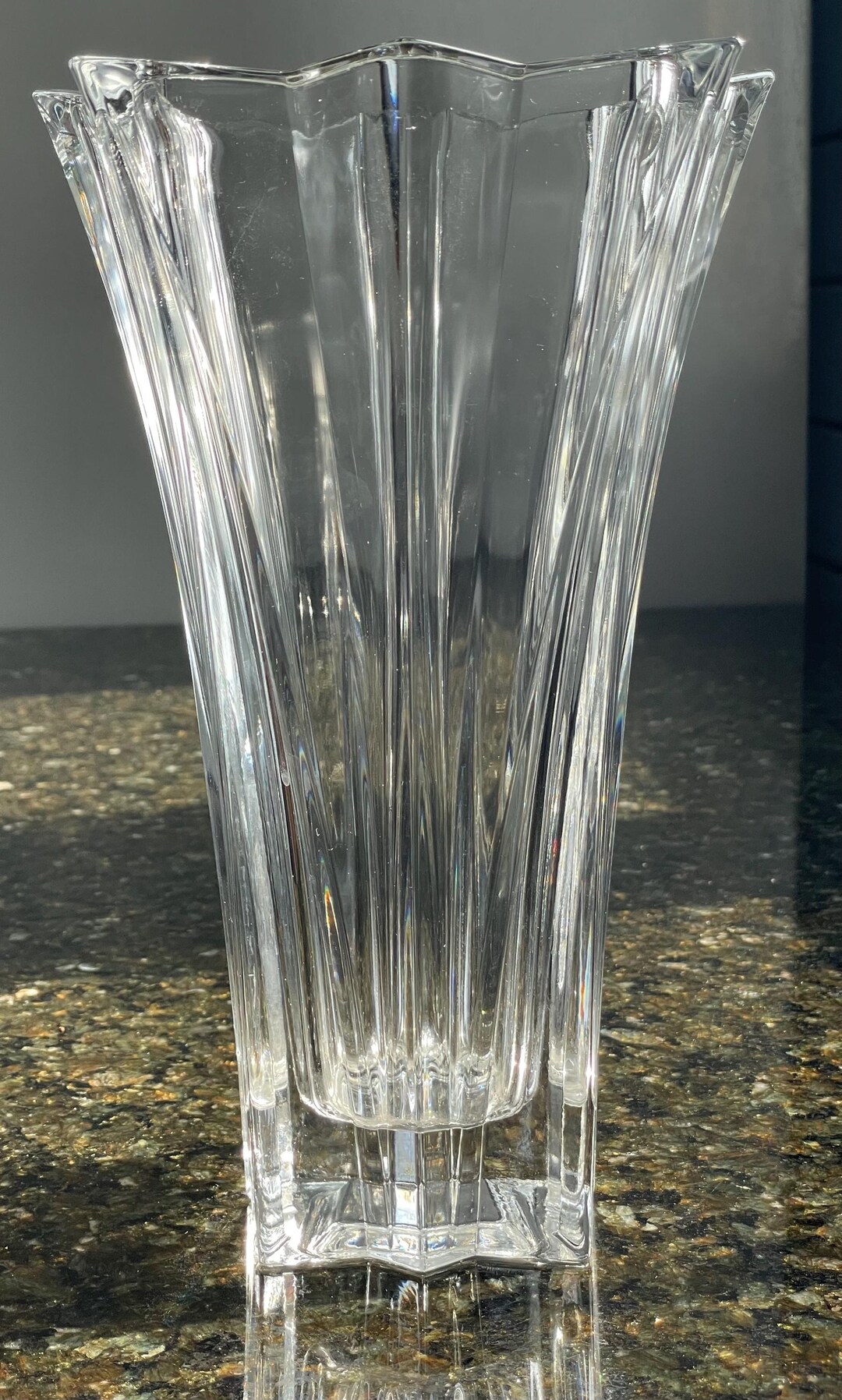 Mikasa Skyline Heavy Art Deco Fluted Panels Glass Flower Vase - Etsy