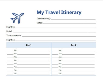 Travel Packing List Template (word Doc) - Etsy