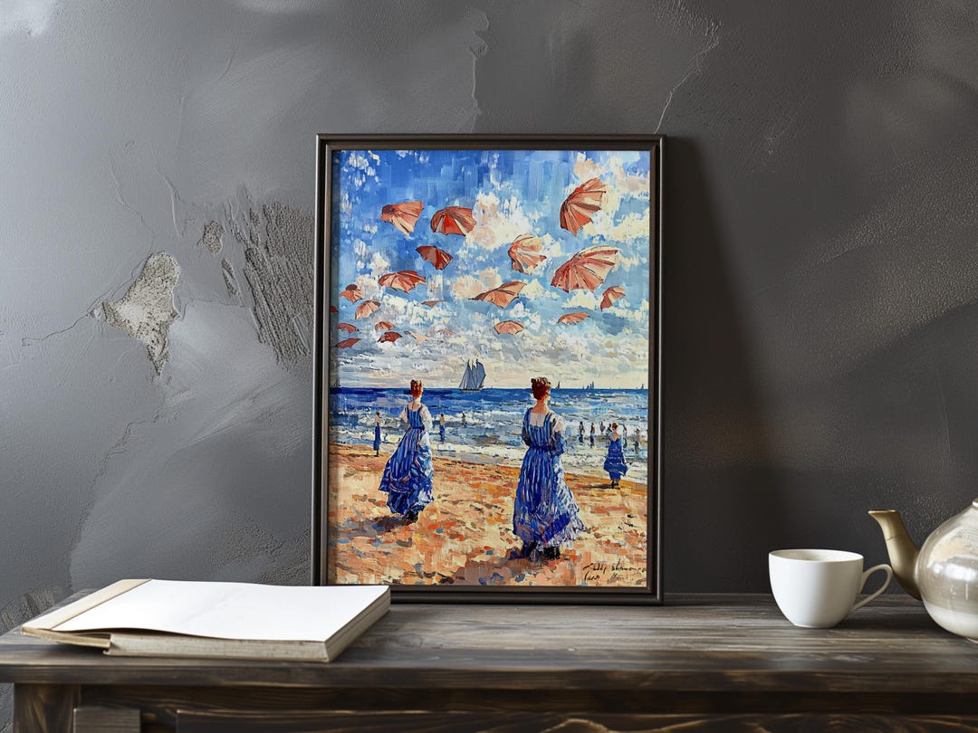 Eugene Boudin Inspired Impressionist Art Poster - Vintage Seaside ...