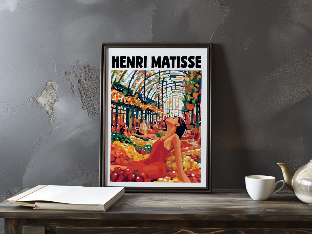 Henri Matisse-inspired Impressionism Art Poster Vibrant Indoor Market ...