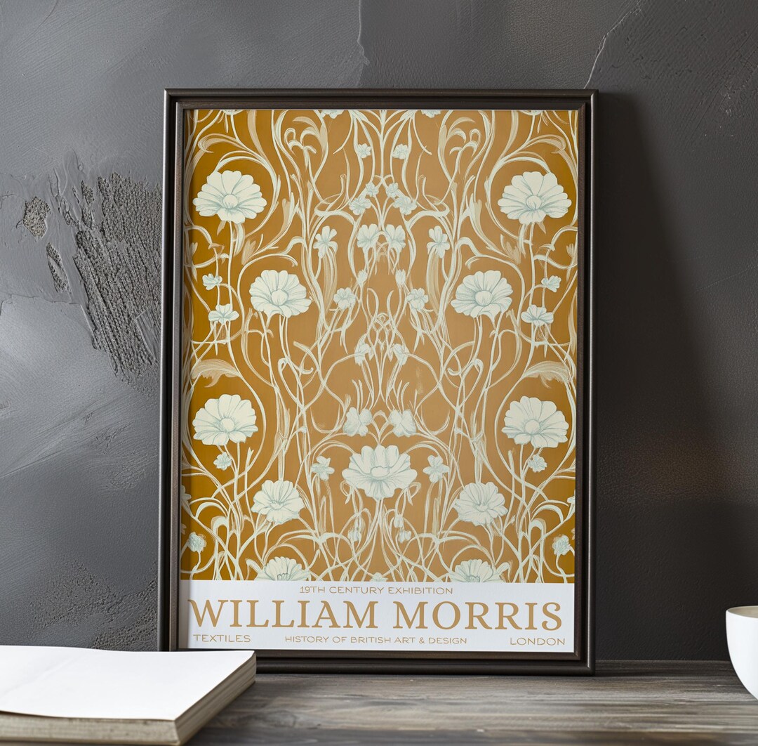 William Morris Floral Textile Print – Vintage Arts & Crafts Wall Art ...