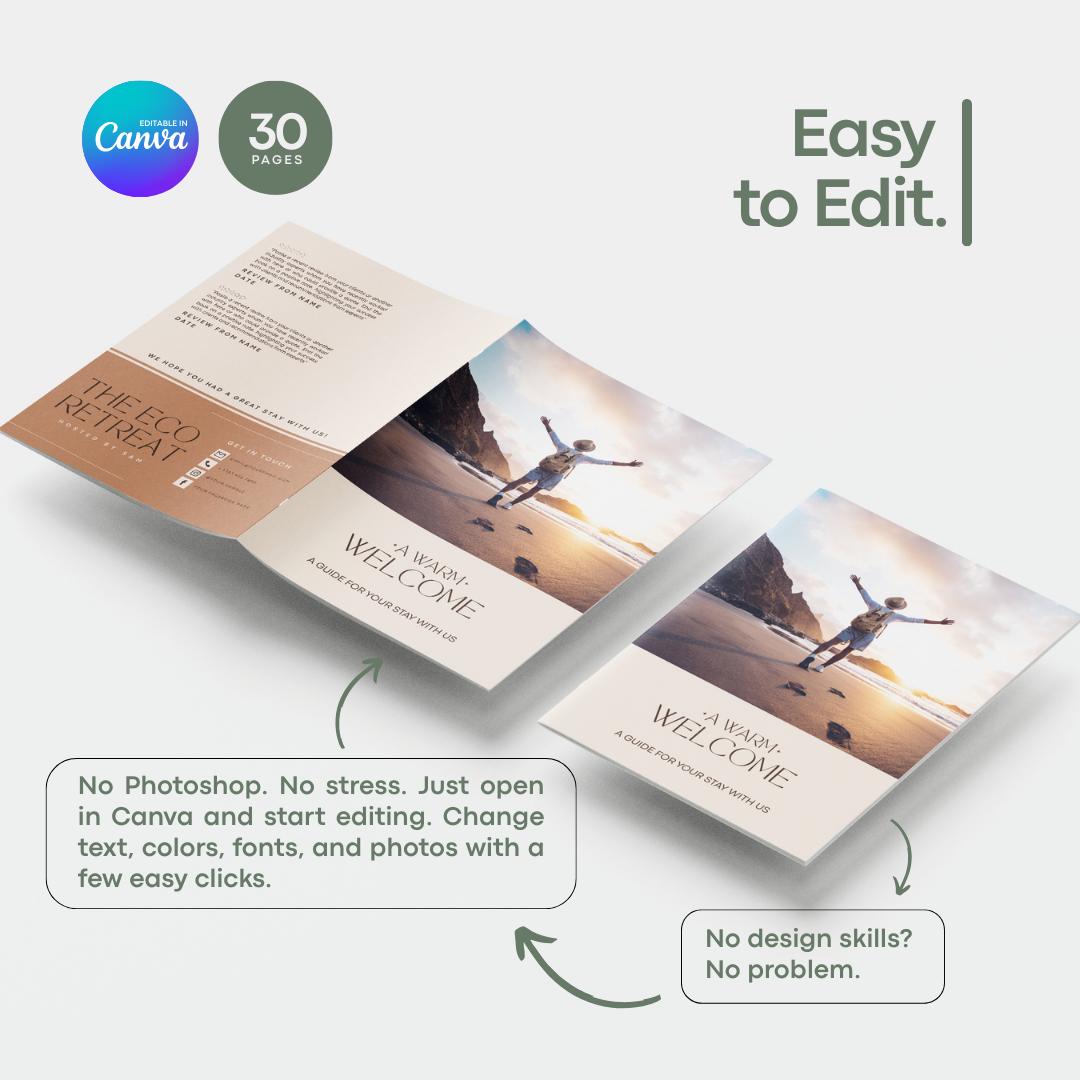 Airbnb Welcome Book Template Canva – Digital Guide, Signs, Guest Kit ...