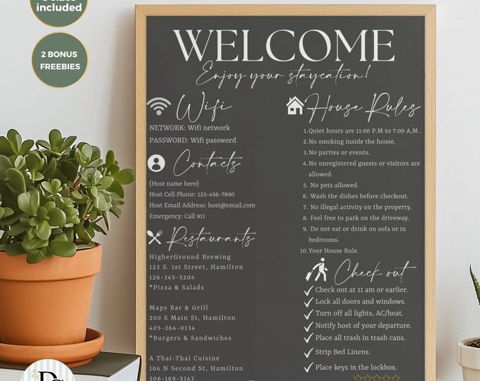 Welcome Note Template, Airbnb Welcome Note, Welcome to Our Home ...