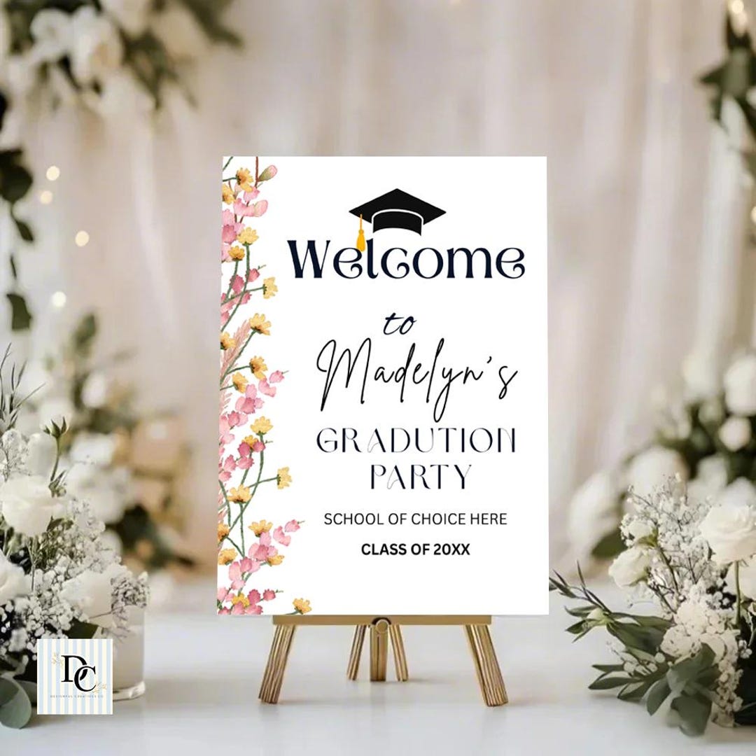 Graduation Party Sign | Welcome Sign Template | Printable Graduate ...