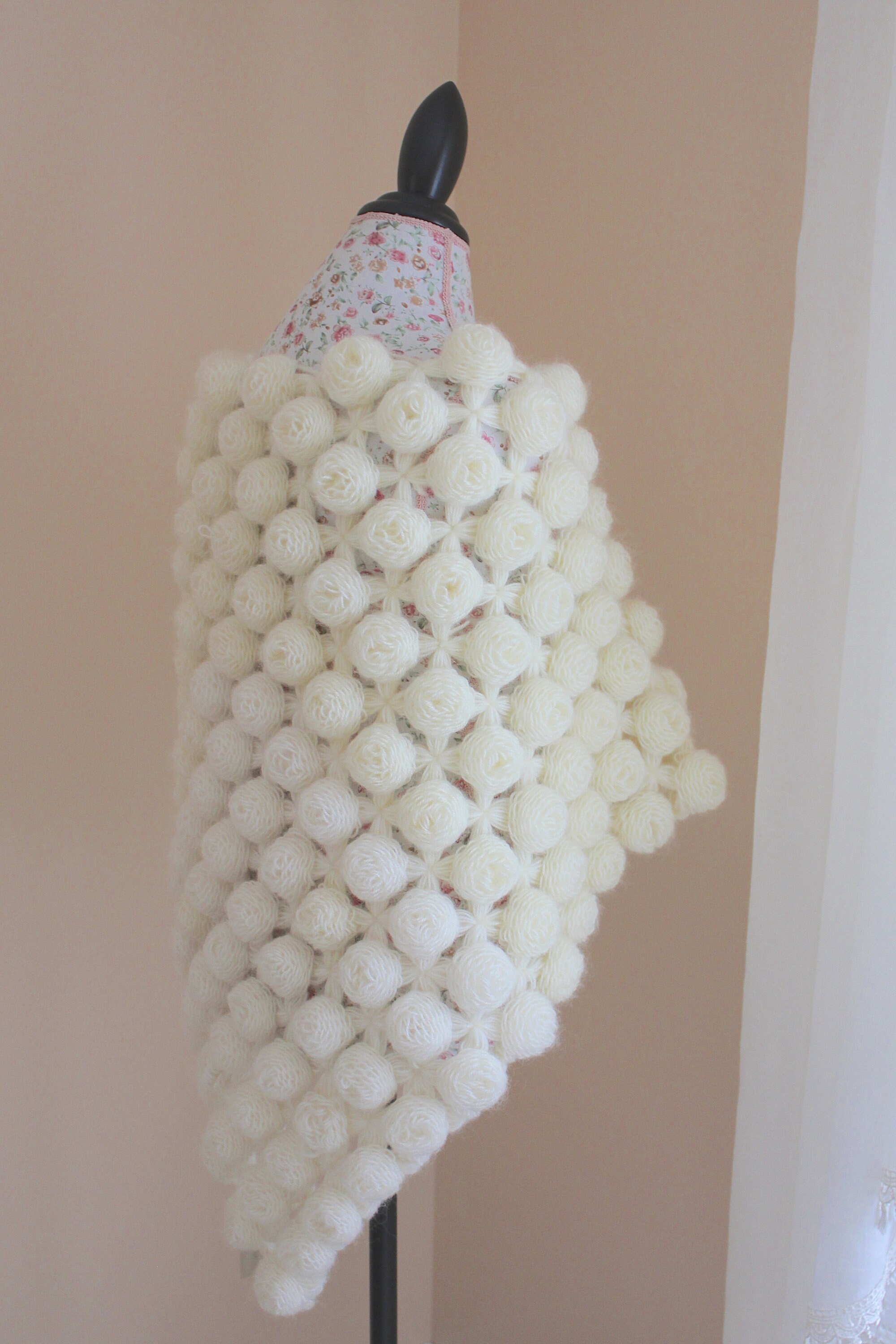 Ready to Ship, Ivory Angora Wedding Shawl, Handmade Crochet Wedding ...