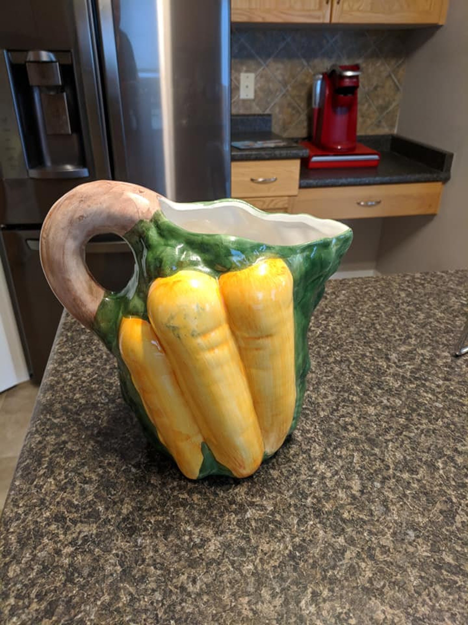 Large Ceramic Pitcher Carrot Decorative Retro Collectible Serving ...