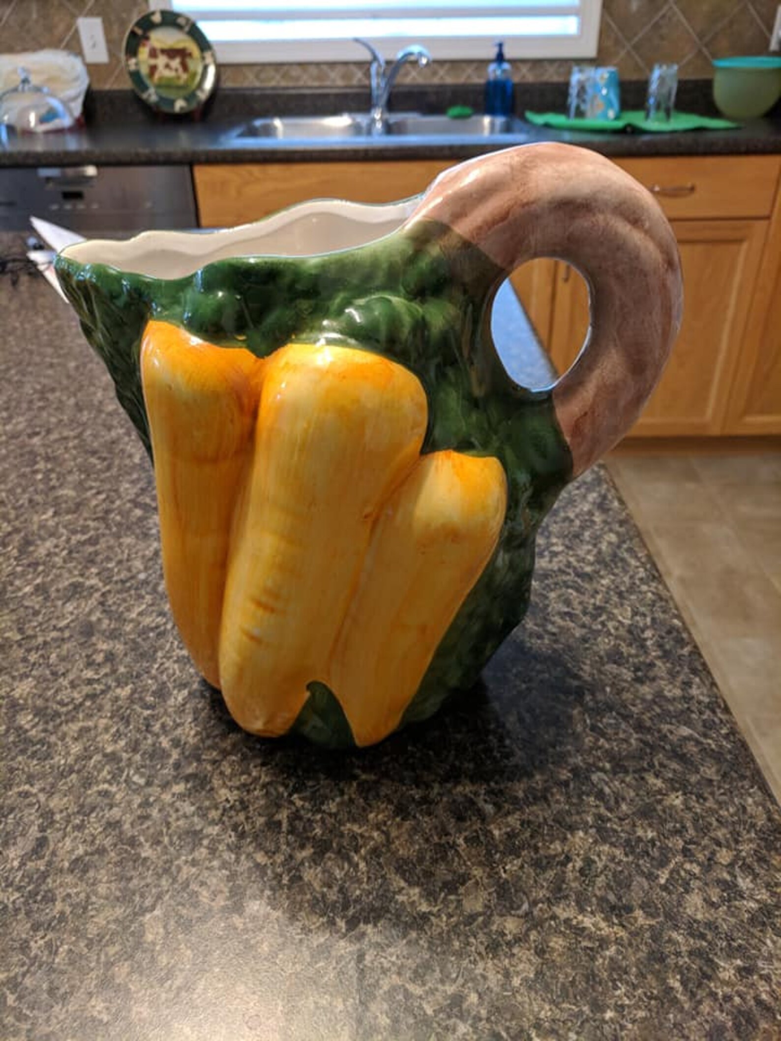 Large Ceramic Pitcher Carrot Decorative Retro Collectible Serving ...