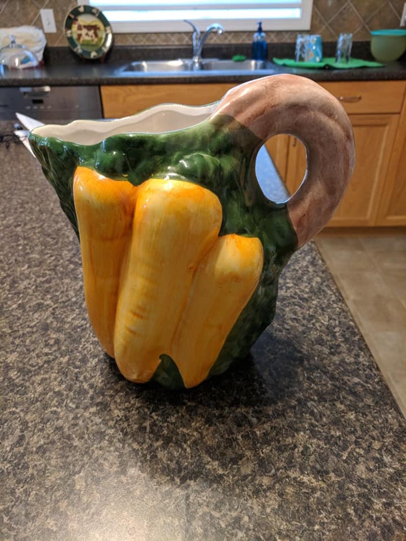 Large Ceramic Pitcher Carrot Decorative Retro Collectible Serving ...