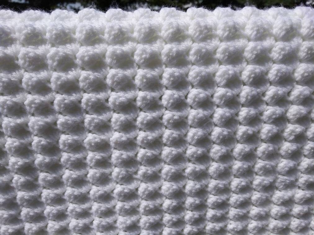 33x 34 Handmade Crochet White Newborn Baby Blanket, Photography Props ...