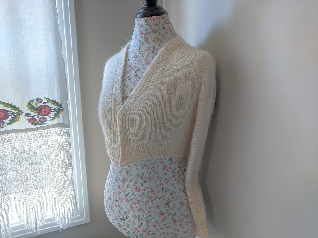 Handmade Angora Blend Bolero: V-neck Wedding Shrug (fits S-M) - Etsy