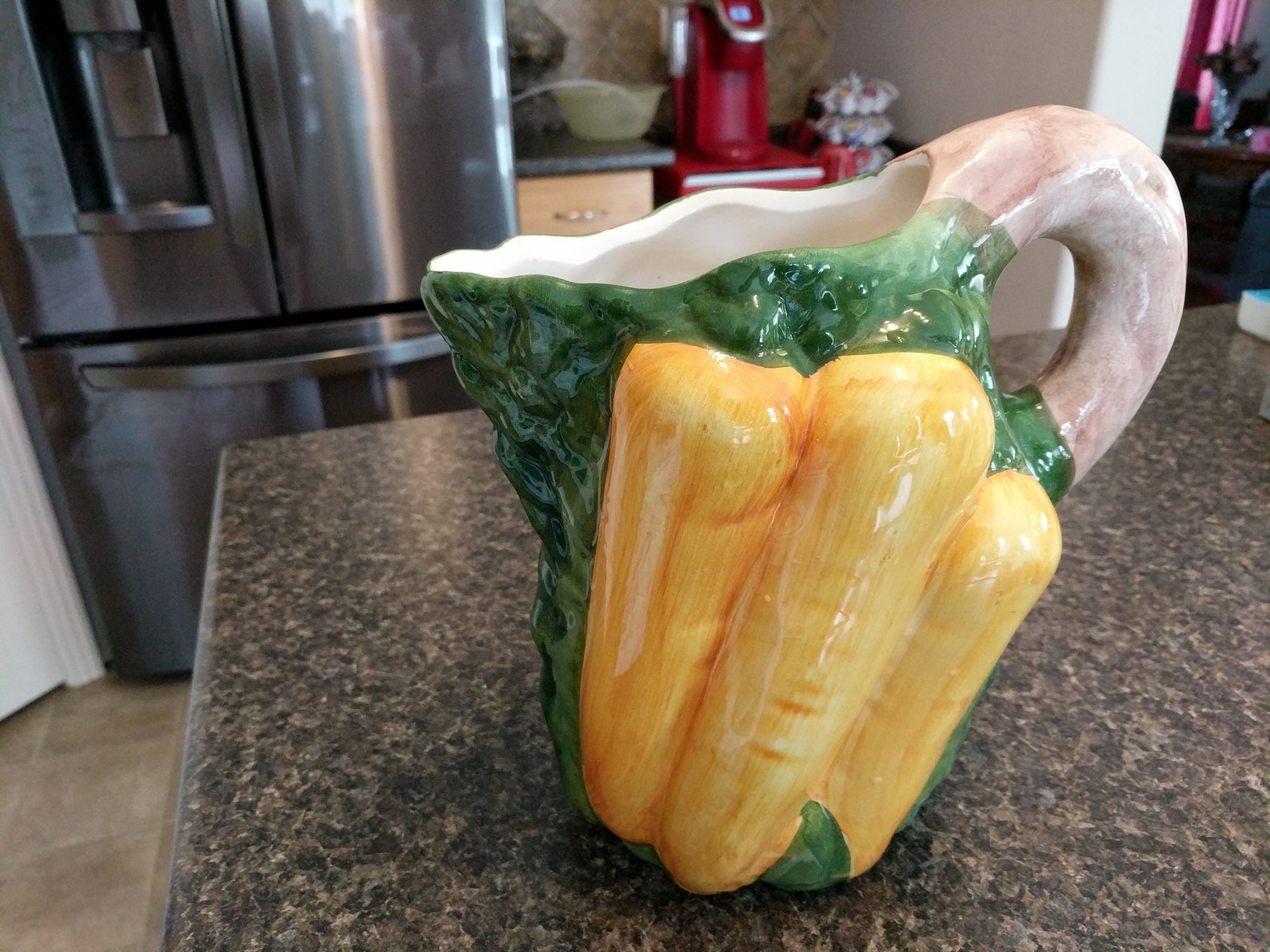 Large Ceramic Pitcher Carrot Decorative Retro Collectible Serving ...