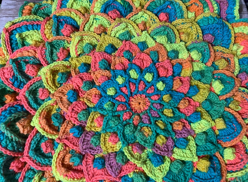 Handmade Crochet Lotus Flower Blanket: Colorful Baby Rug, Photo Prop ...