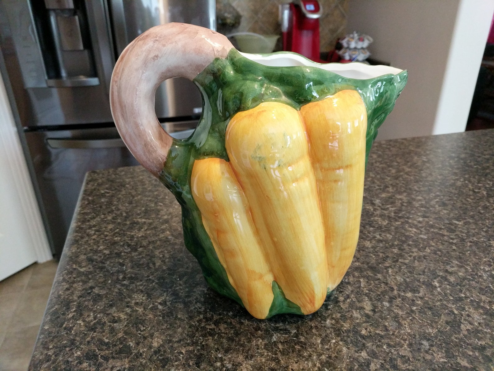 Large Ceramic Pitcher Carrot Decorative Retro Collectible Serving ...